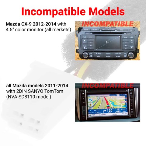 Mazda 2, Mazda 3, Mazda 6, CX-5, CX-9, CX-3 Reverse Camera Kit With 4 ...